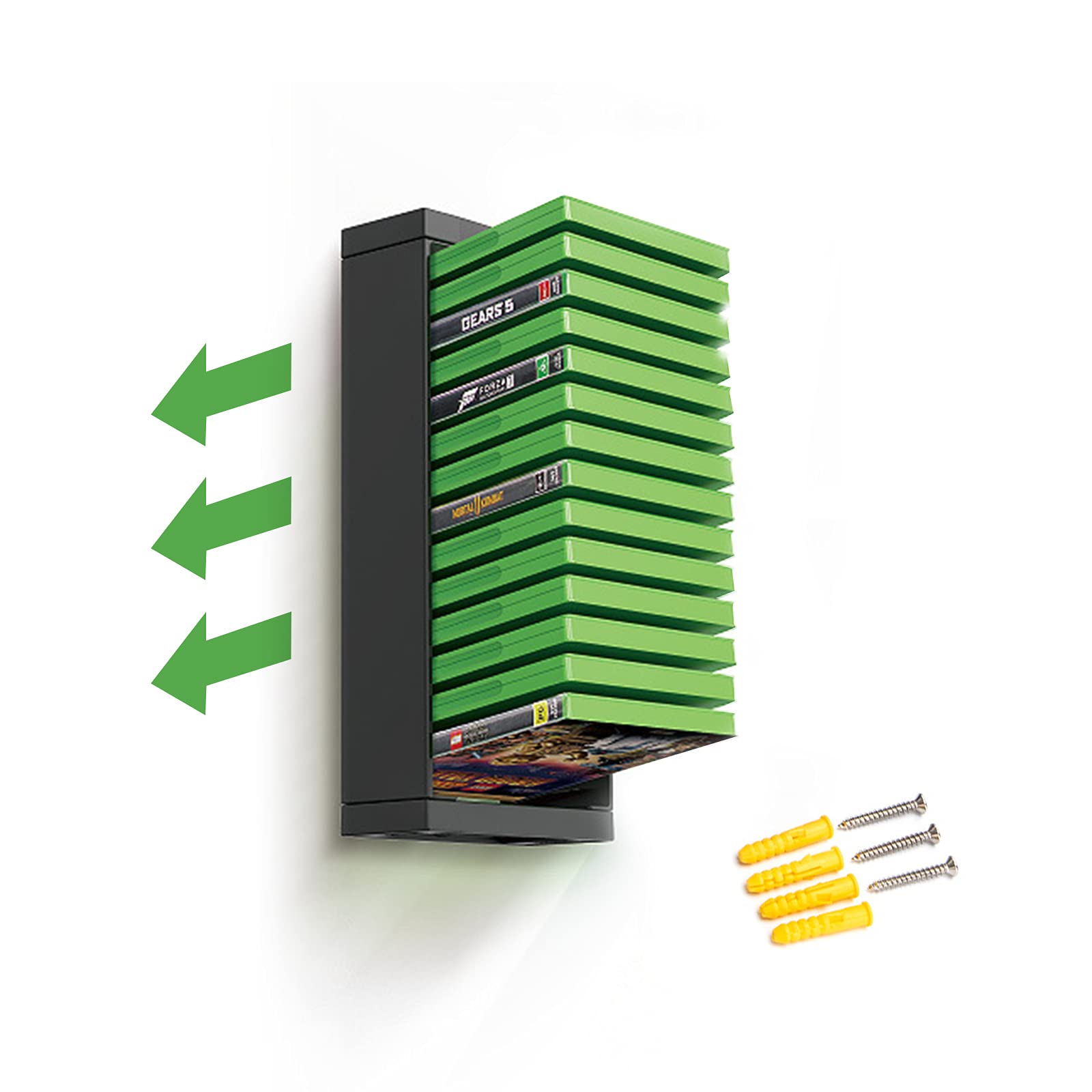 Nargos Game Case Storage Wall Mount, Game Holder Tower Rack for Game Disc