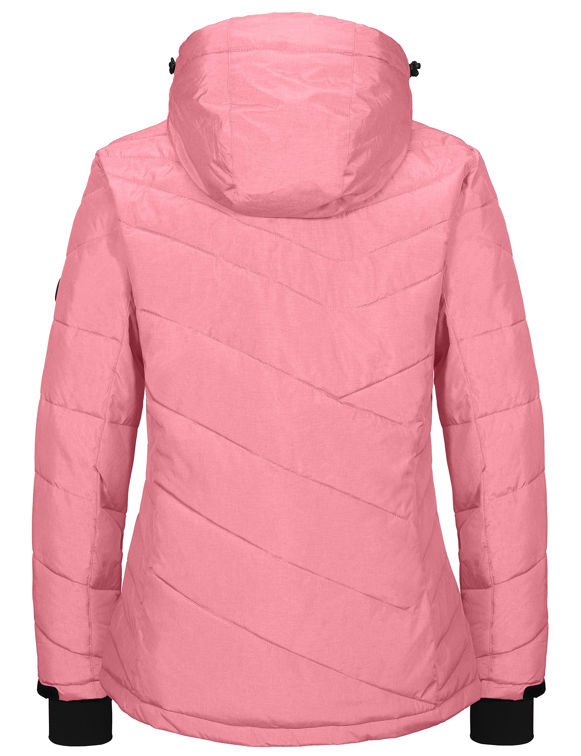 Little Donkey Andy Women's Warm Windproof Ski Insulated Jacket Water Repellent Winter Snowboarding Snow Coat With Detachable Hood Pink M