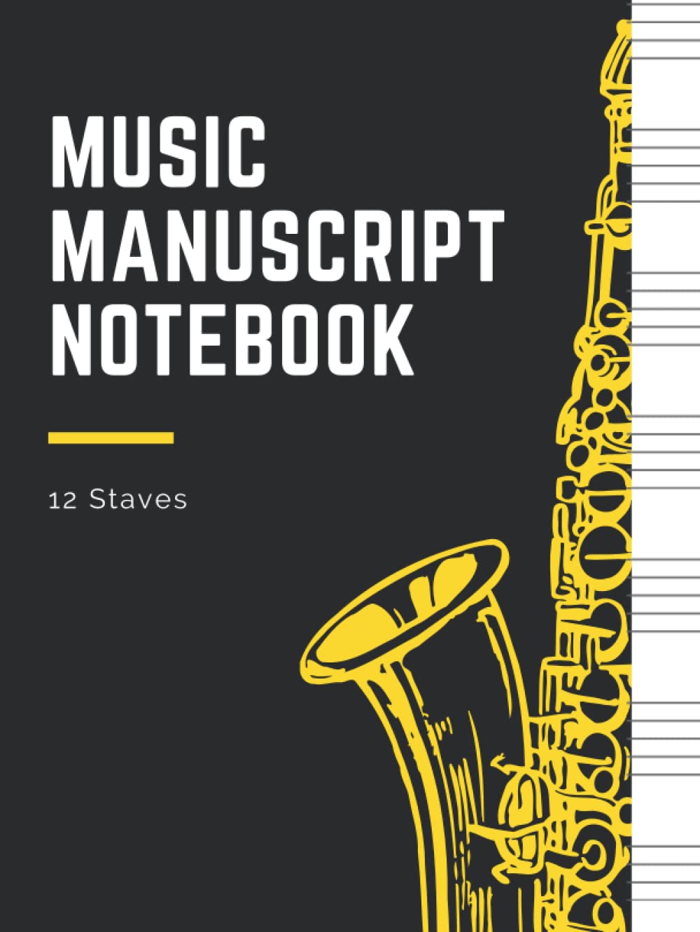 Music Manuscript Notebook – 12 staves: Composition Notebook For Kids |Manuscript Paper With 12 Staves For Beginners and Intermediate |Gift For Musical ... Musician, Music Producer, writer supplies|