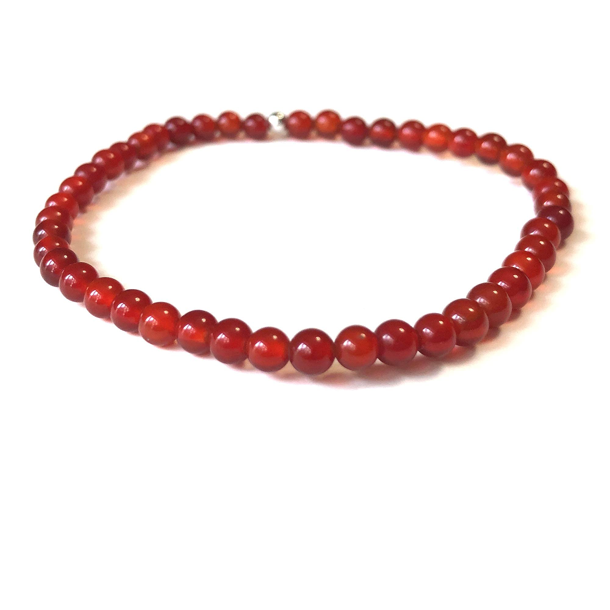 Mini Red 'Fire' Agate Gemstone 4mm Energy Bracelet - Yoga Intention Meditation