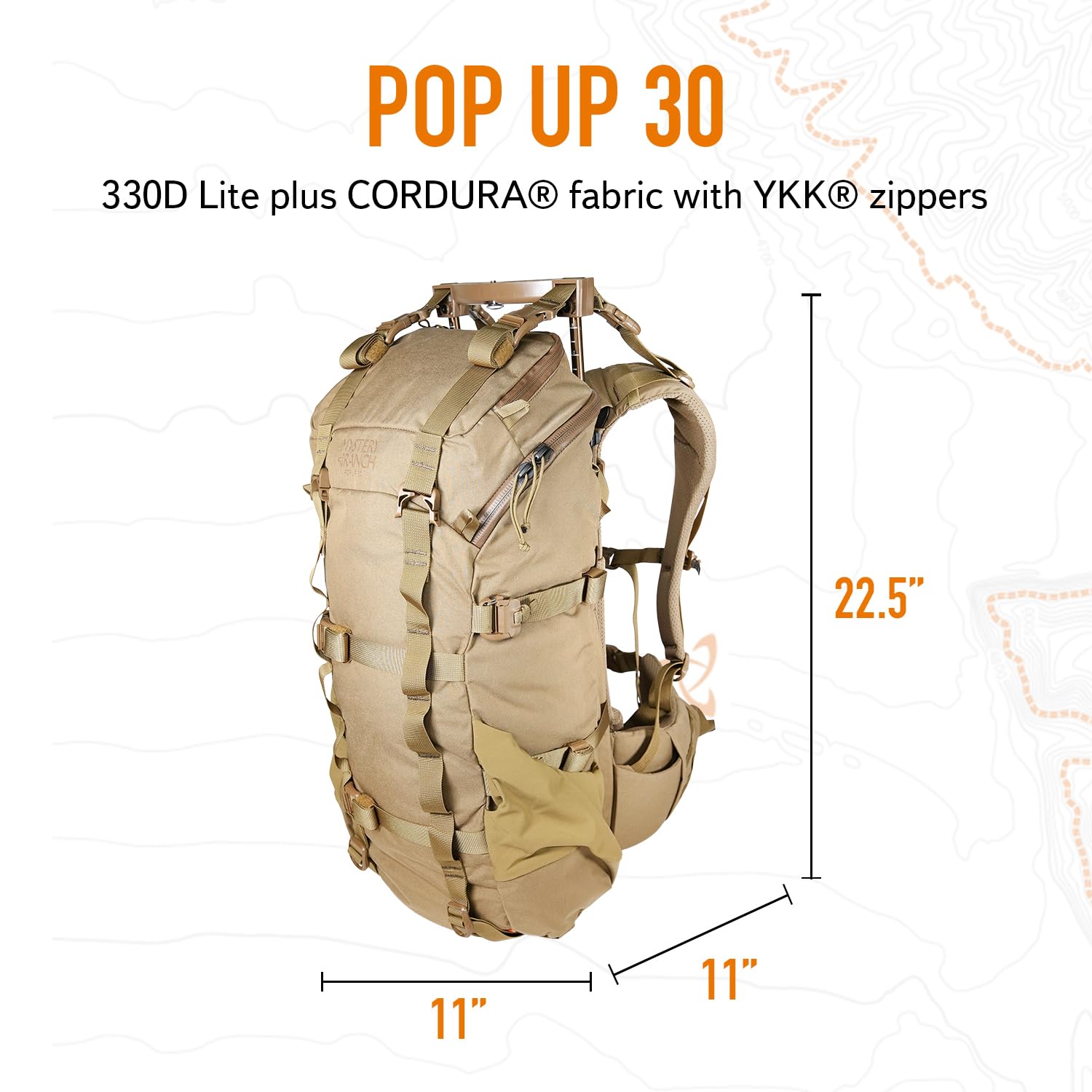 Mystery Ranch Women's Pop Up 30 Hunting Backpack, Weatherproof, Daypack for Travel, Hiking, Outdoors, Camping, 30L, S, Coyote