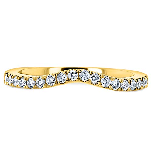 Kobelli Lab Grown Diamond Womens Curved Wedding Band 1/5 CTW 14k Yellow Gold (DEF/VS), 6