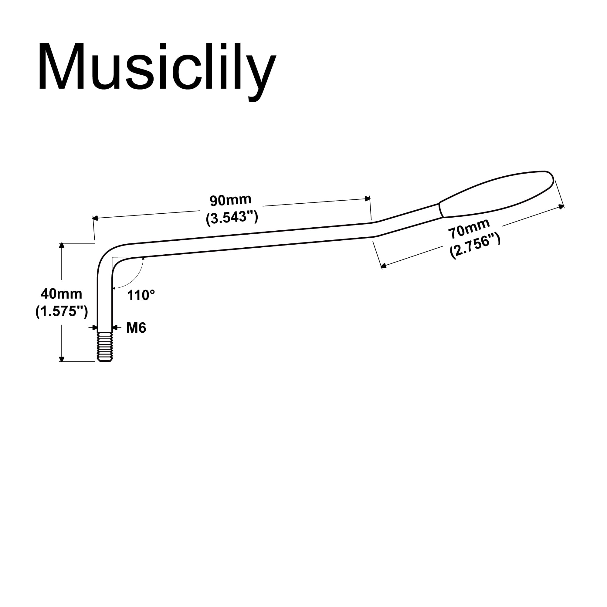 Musiclily Pro 5.8mm Thread-in Steel Tremolo Arm Whammy Bar Vibrato Arm for Squier Strat Style Electric Guitar, Black with Black Tip