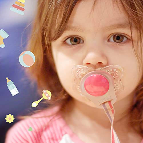 Patelai 15 Pieces Soft Silicone Baby Pacifier Clips Holders Silicone Adapter Rings Holder Baby Nipple Rings Baby Dummy Pacifier Holder for Baby Pacifiers(Transparent)