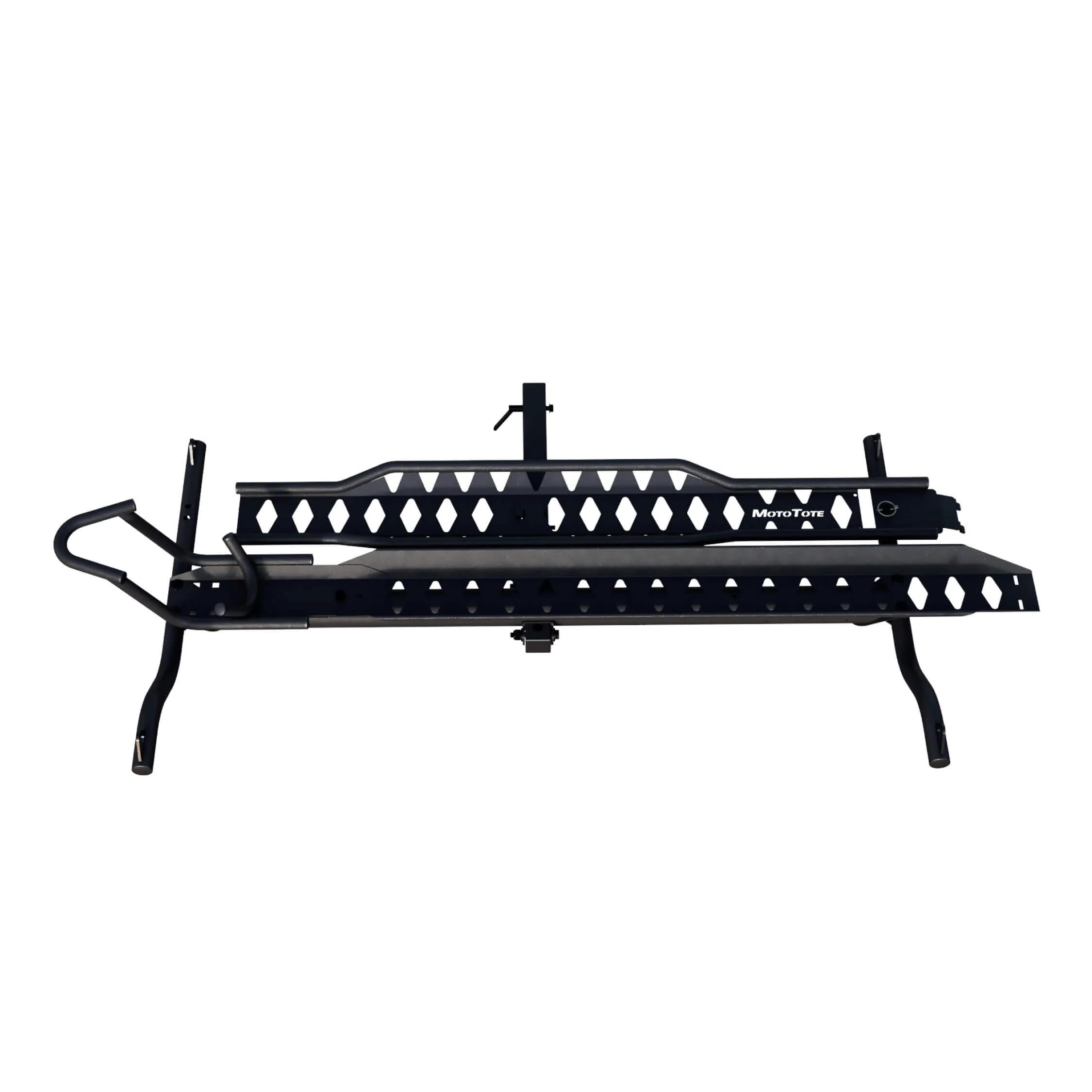 MotoTote Max - Premium Motorcycle Hitch Carrier (600 lbs. Capacity) with Zero Wobble Hitch Mount & Ramp, Fits Standard Size Tires - Made in USA