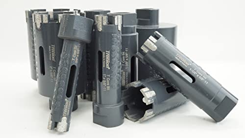 Trenion, T Core Drill Bits 1-3/8 Inch Advanced Technology on Diamond T Shape Segments for Hard Stone Concrete Marble Granite Brick for Dry Wet Drill Hole Saws 5/8"-11 Thread