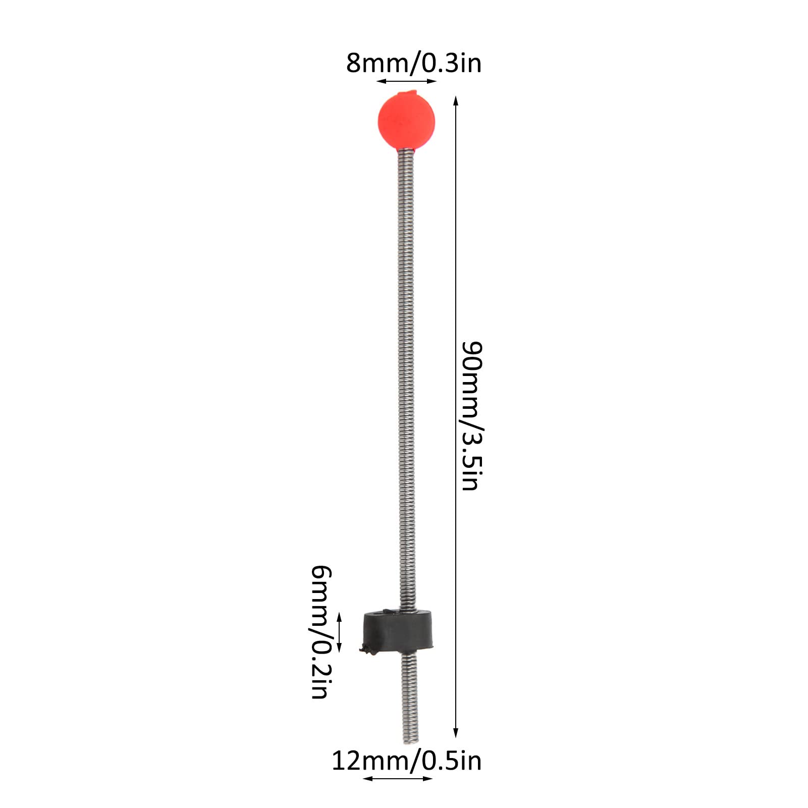 Naroote Red Ball Spring Rod Tip, High Strength Fishing Rod Spring Ball Tip 5PCS Wear Resistant for River Fishing(S)