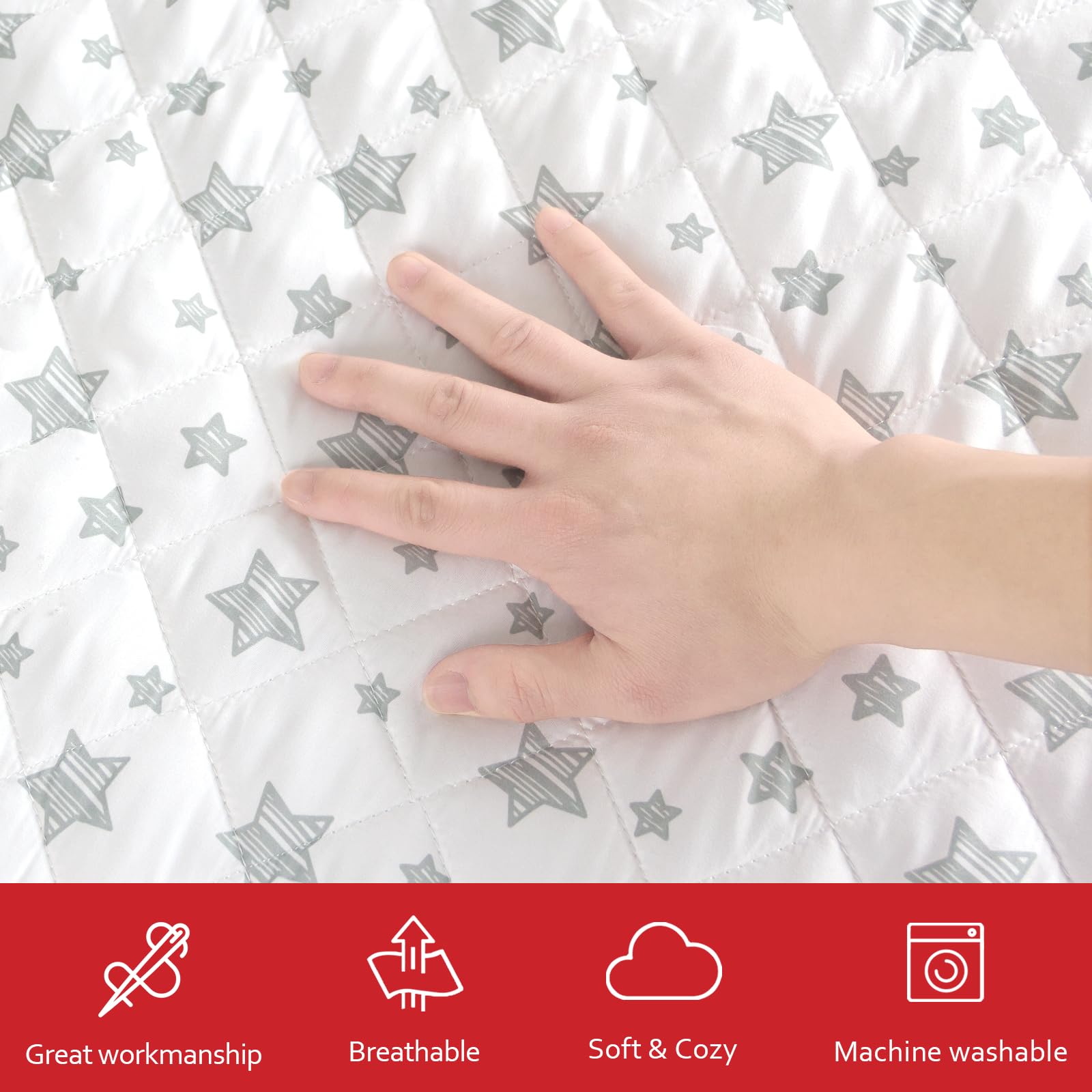 Mini Crib Mattress Pad, Premium Memory Foam Mini Crib Mattress Pad 38" x 24" with Soft Removable Cover, Fits for Dream On Me, Davinci & Delta Children Mini Crib