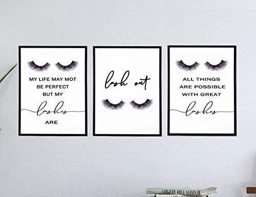 Lash out,Eyelashes Prints Set,Set Of 3,Lashes Print,Lash Decor,Beauty Salon Decor,Lashes Studio,Lash room decor,My life may not be perfect 8X10inch Noframed
