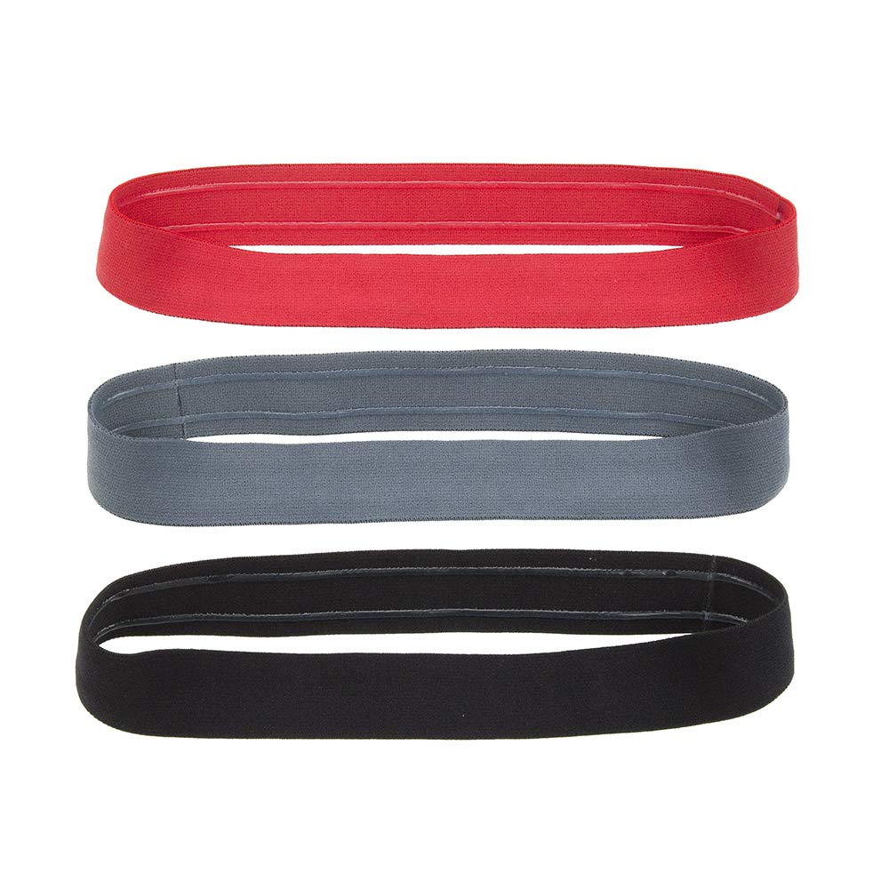 minihope 3 Pack Elastic Hair bands SlideProof Sport Headbands For Women and Men Hair