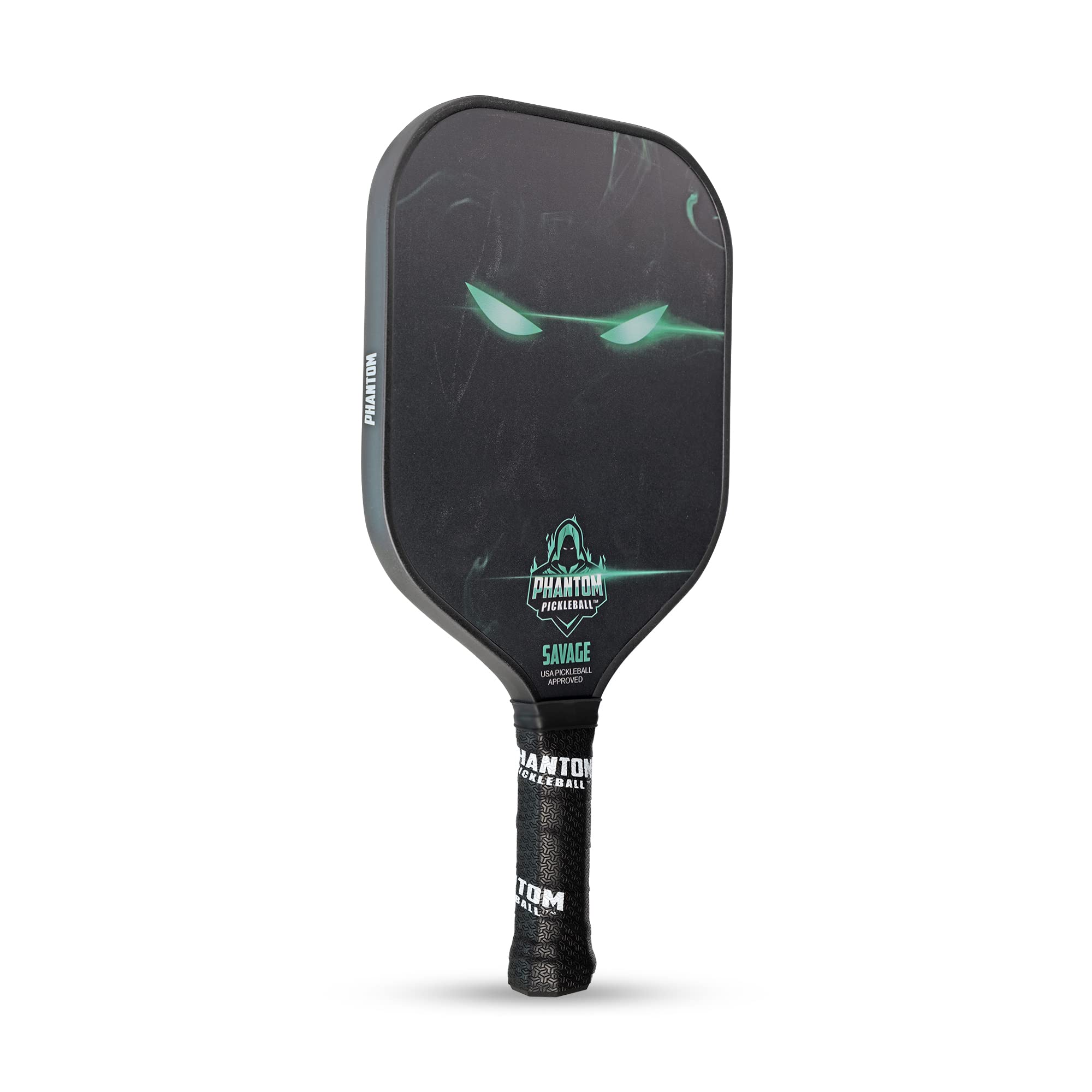 Phantom SAVAGE 13mm Carbon Fiber Wide Body Pickleball Paddles - Max Grit and Spin - USAPA Approved β Pickleball Rackets - Pickle-Ball Equipment with Polypropylene Core β Lightweight (Green)