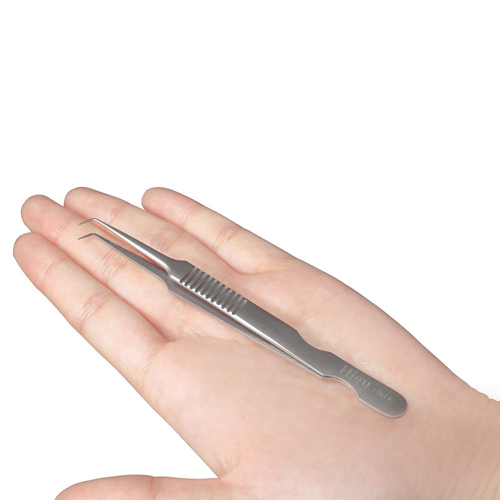 Lash Tweezers for Eyelash Extensions Volume Lash Tweezers Curved Closure Tip Professional Precision Stainless Steel Eyelash Tools Eyelash Extension Tweezers