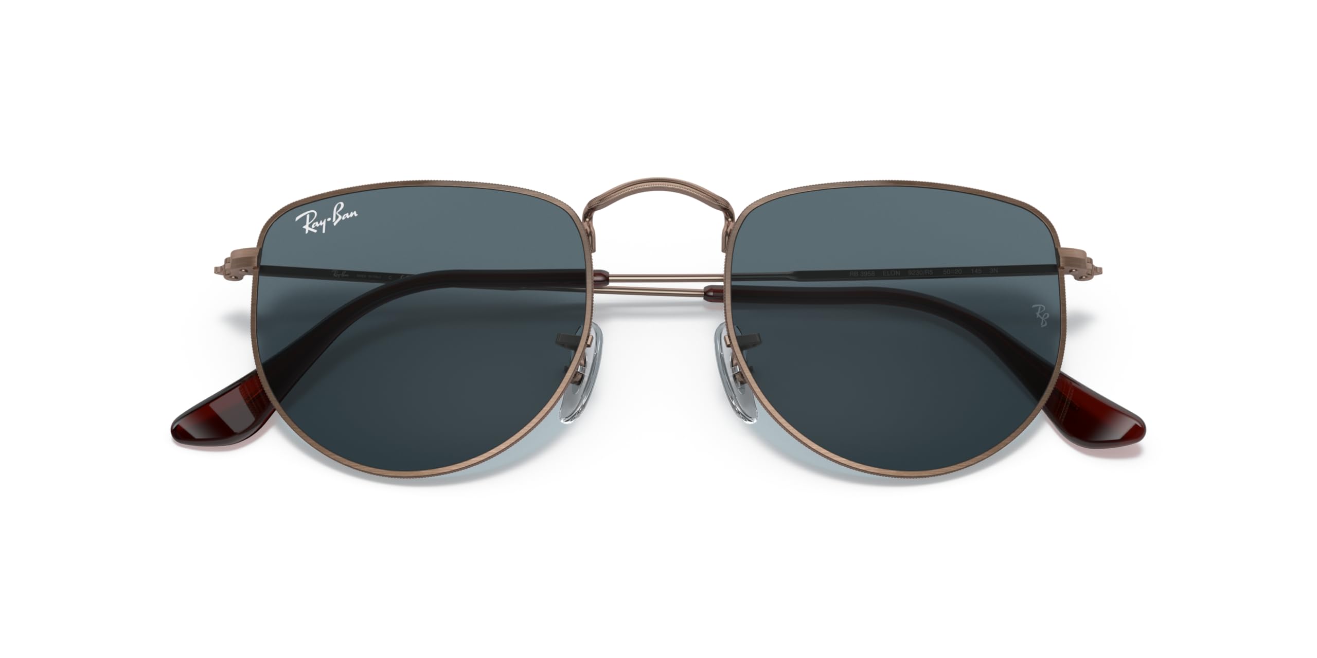Ray-Ban RB3958 Elon Round Sunglasses, Antique Copper/Blue, 47 mm