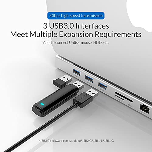 WYFDP 10 in 1 Type-c HUB TF&SD Card Reader VGA Mini DP HDMI-Compatible RJ45 PD Charger USB3.1 Laptop Hub