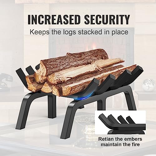 VEVOR Fireplace Grate, 18 inch Heavy Duty Fireplace Pit Grill Grate with 6 Support Legs, 3/4'' Solid Powder-Coated Steel Bars, Fire Logs Firewood Burning Rack Holder for Indoor and Outdoor Fireplace