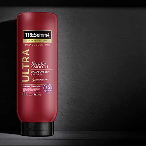 TRESemmé Ultra Keratin Smooth Concentrate Shampoo For Dry Hair Salon Smooth in 30 Seconds, Fast-Lather Technology and 2X More Washes 20 oz