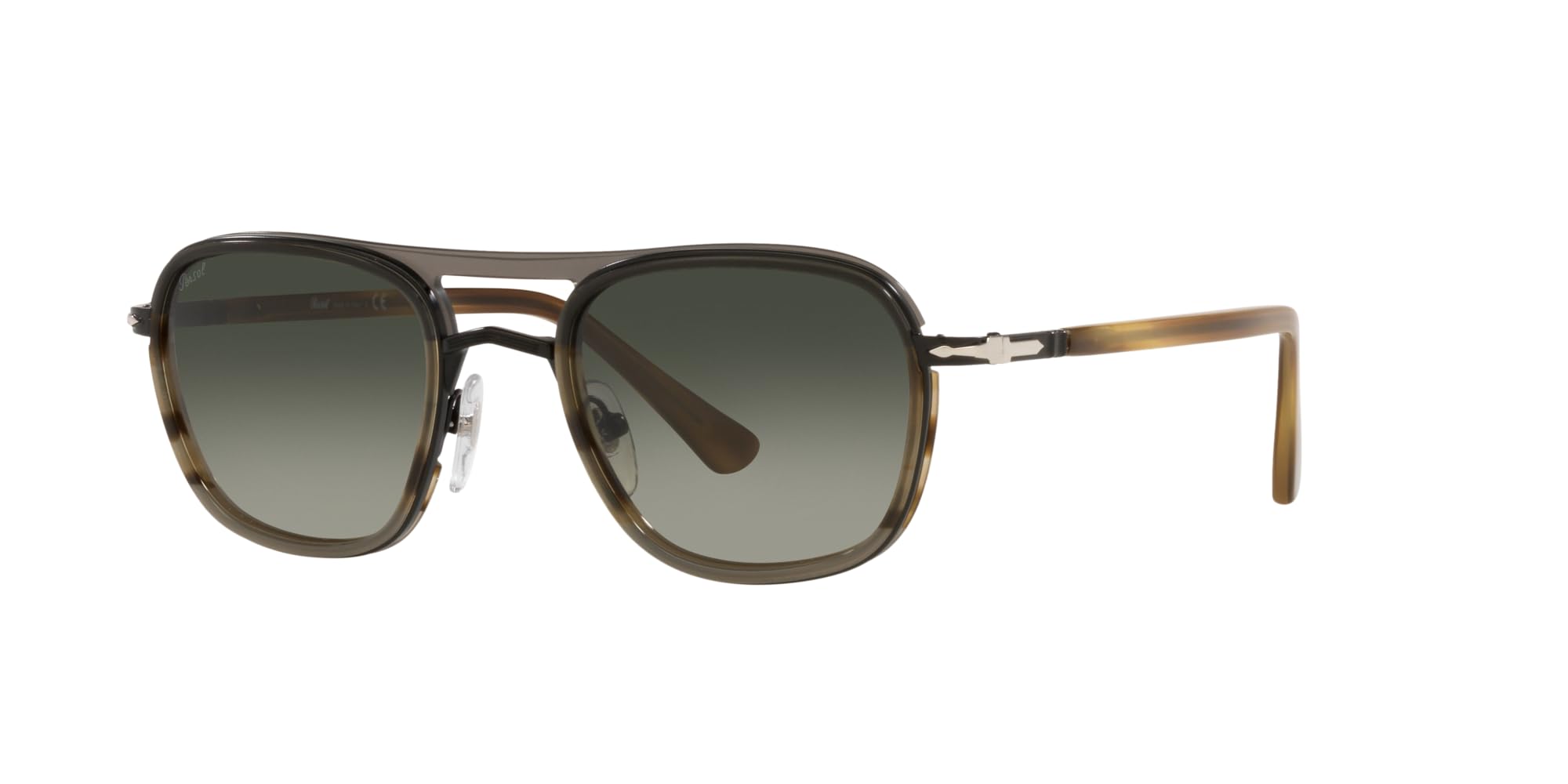 Persol PO2484S Square Sunglasses, Terra Di Siena/Light Blue, 52 mm