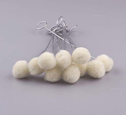 LASSUM 10 Pack Wool Daubers Ball Brush Leather Dye Tool Dye Dauber Dyeing Applicator with Metal Handle for DIY Crafts Projects