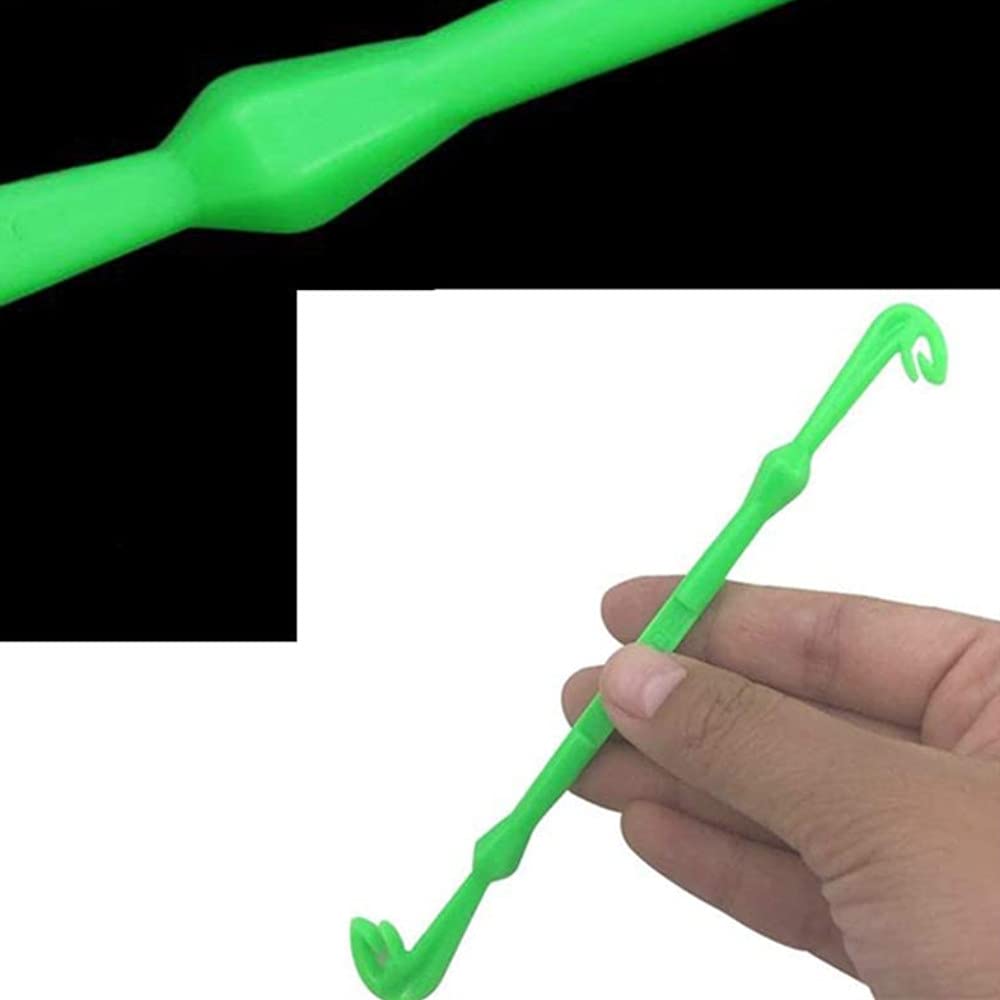 MXXiiv 4 Pcs Easy Hook Loop Tyer Disgorger Tool Fishing Unhooking Disgorger Plastic Hook Disgorger Set Tie Fast Knot Tying Tool for Fly Fishing, Yellow and Green