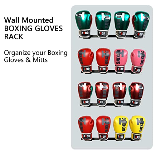 VEITEOX FTY Boxing Glove Rack Wall Mount, Metal Boxing Glove Holder, Boxing Mitts Gloves Organizer Storage Rack for 2 Pair of Gloves