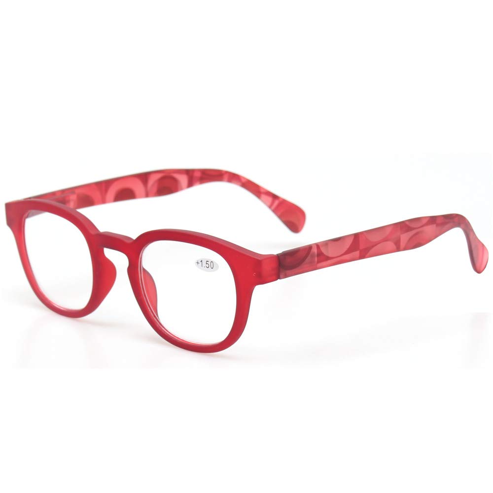 Kerecsen Reading Glasses Fashion Men and Women Readers Spring Hinge with Pattern Design Eyeglasses for Reading (5 Pack Mix Color, 1.25)