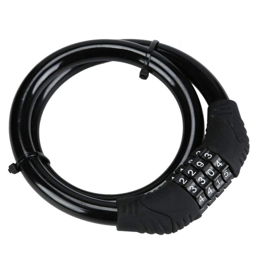 RUKDA Bicycle Lock Bicycle Lock Combination Number Code Steel Anti-Theft Strong Security Bracket Chain Lock Bike Accessories-Black Bike Lock (Color : Black)