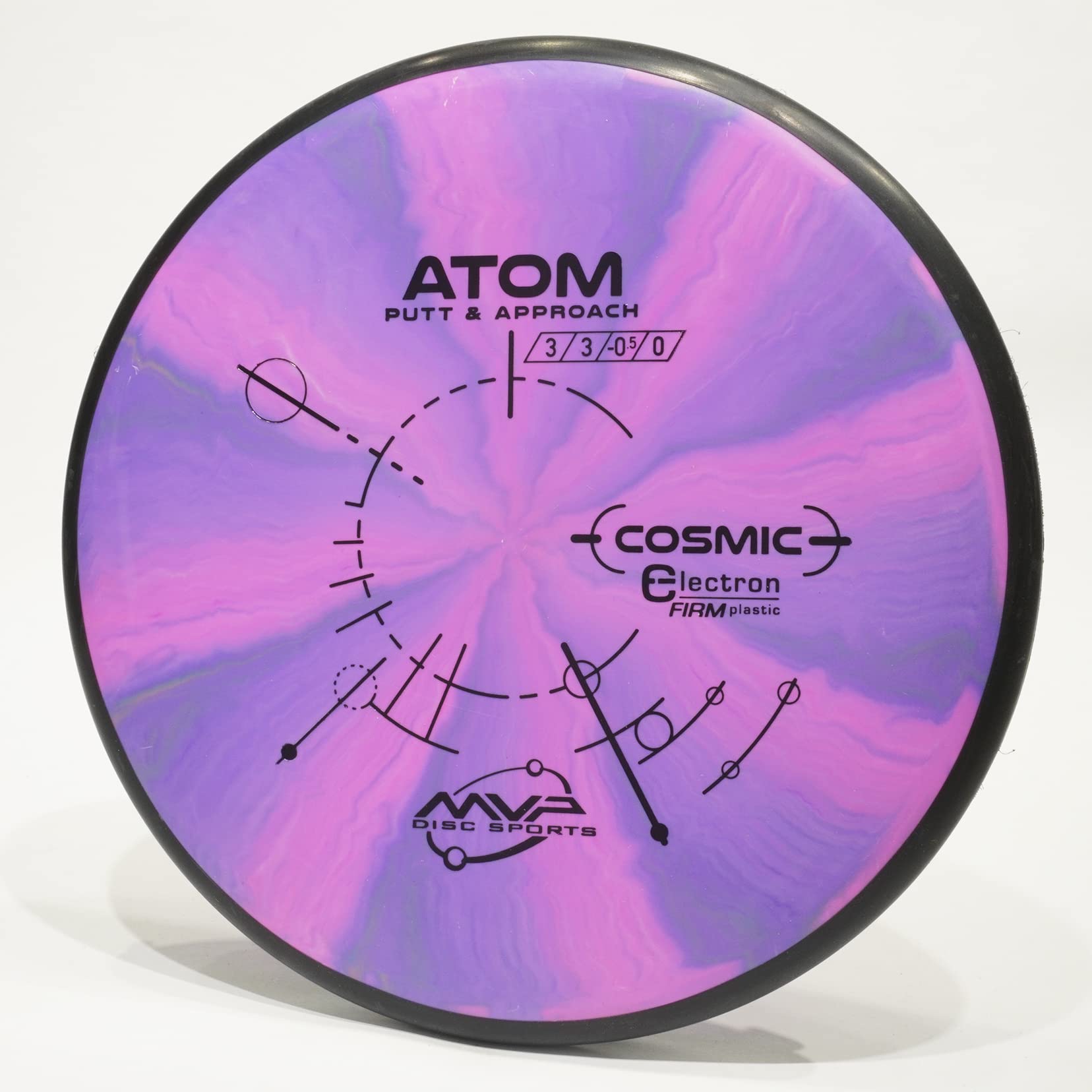 MVP Atom (Cosmic Electron Firm) Putter & Approach Golf Disc, Pick Color/Weight [Stamp & Exact Color May Vary] Purplish Swirly 173-174 Grams