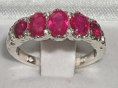 LetsBuyGold 925 Sterling Silver Real Genuine Ruby Womens Promise Ring - Size 9