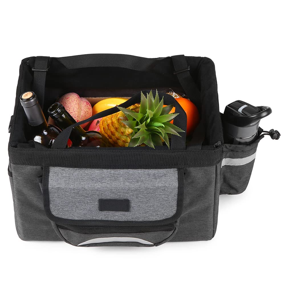Lixada Foldable Front Bicycle Basket Removable Bicycle Pet Basket Pet Dog Cat Rabbit Carrier Camping Tote Bag