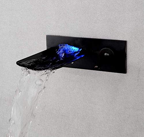 ShiSyan Y-LKUN Chrome Brass Faucetled Basin Faucet Bathroom Concealed Hot and Cold Waterfall Faucet Black