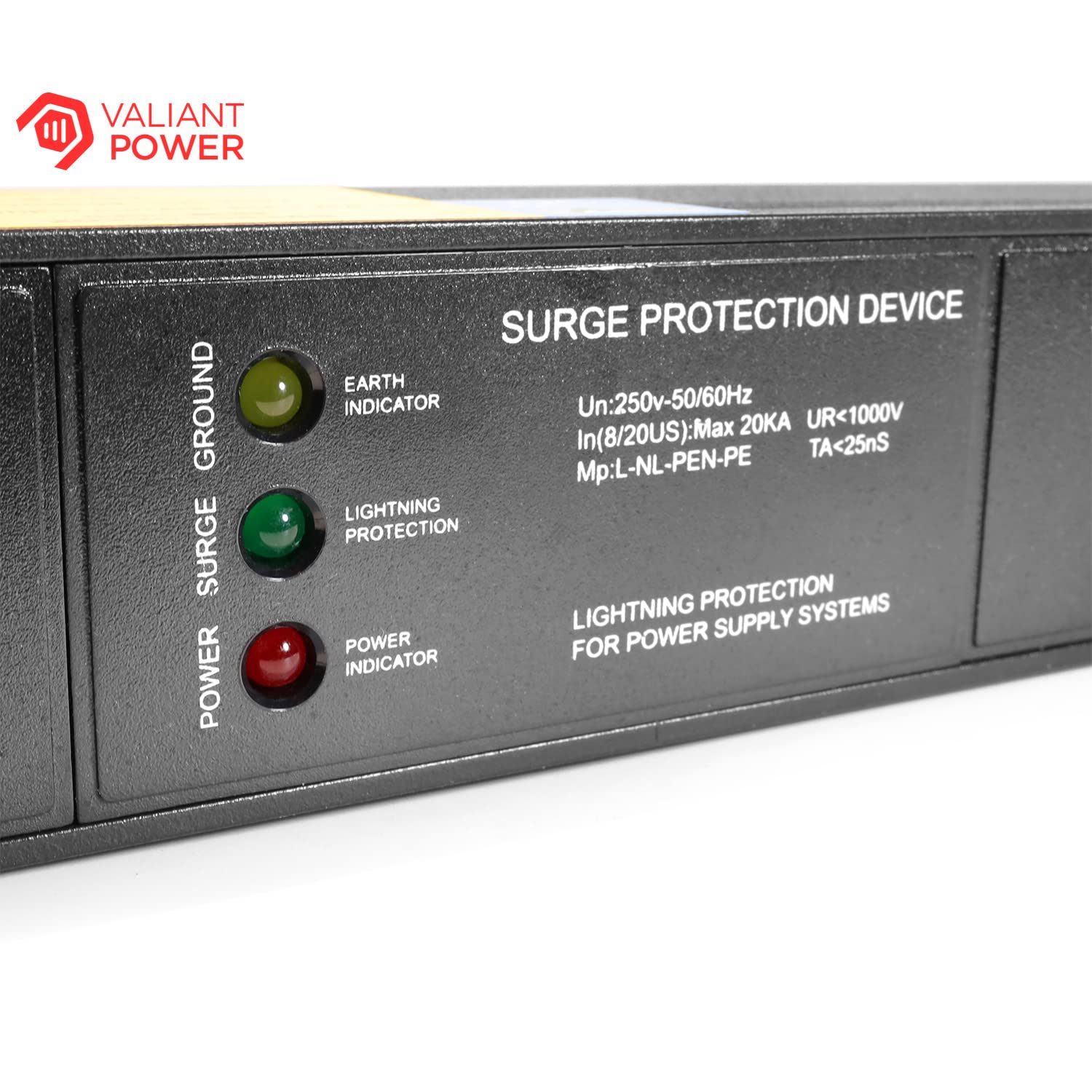 Valiant Power Rack Mount Power Strip - 240V 30A Single Phase PDU with Built-in Surge Protector, Volt & Amp Meter for Data Center - 19β Metal Housing, Ears & Fittings Included, 6β Cable, 6 Outlets
