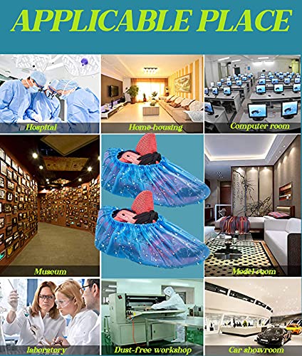 Shoe Covers Disposable Non Slip-300Pack (150 Pairs) TOOSOFt Booties for Shoes Covers- CPE Disposable Shoe Covers Water Resistant, Durable,One Size Fits Most Shoe Covers for Boots