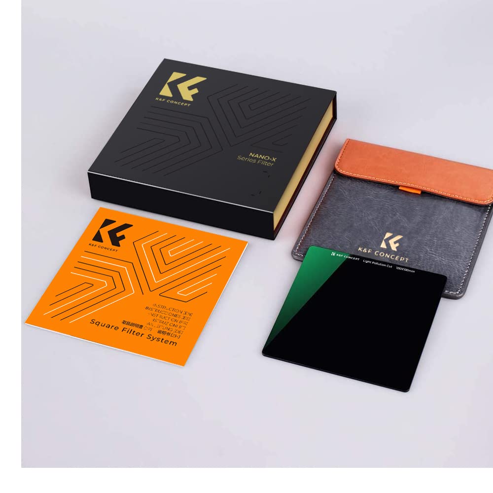 K&F Concept 100 x 100mm ND1000 (10 Stop) Square Filter Ultra Slim HD 28 Multi-Layer Coatings Neutral Density Import AGC Optical Glass with Filter Bag