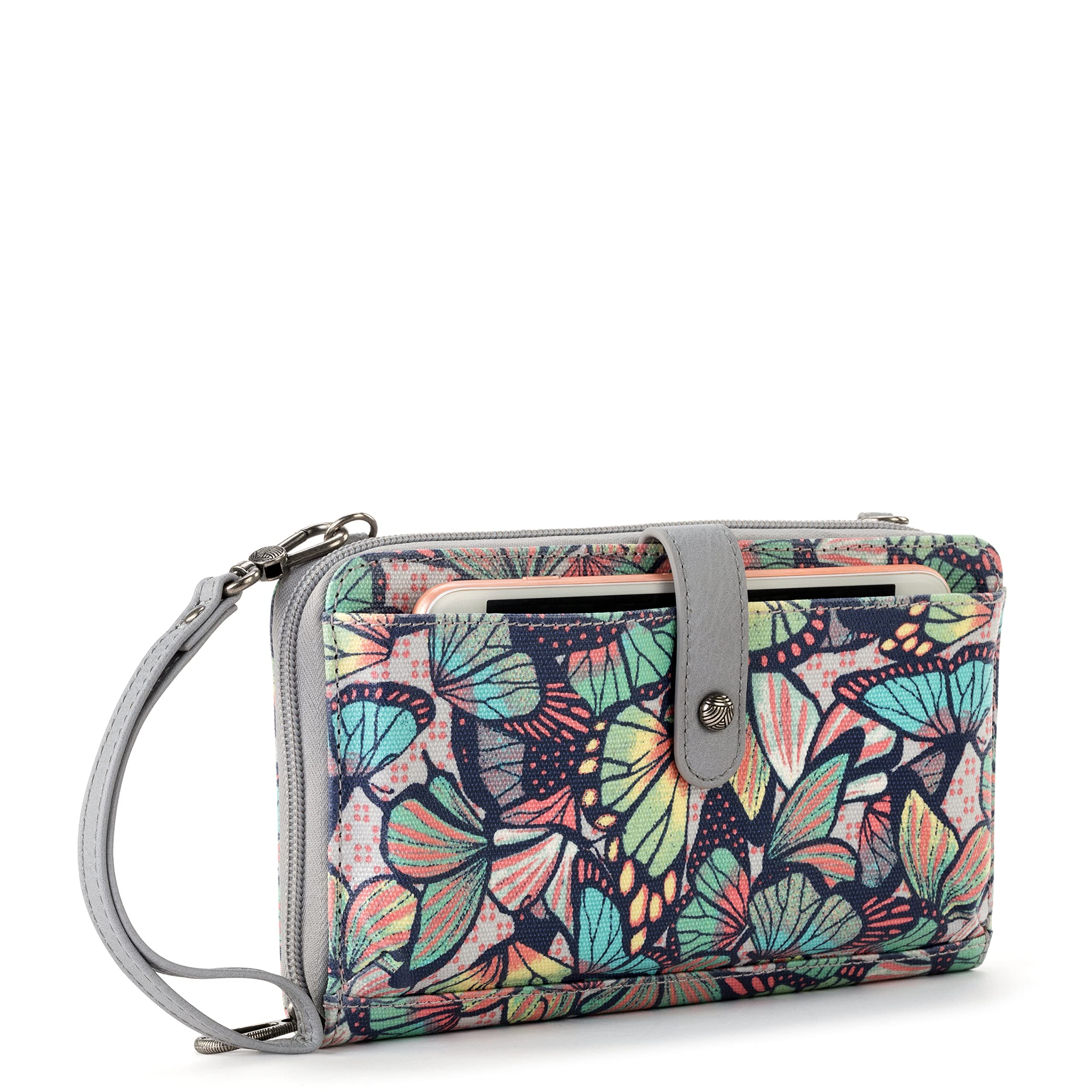 Sakroots Large Smartphone Crossbody Bag, Navy Butterfly Bloom