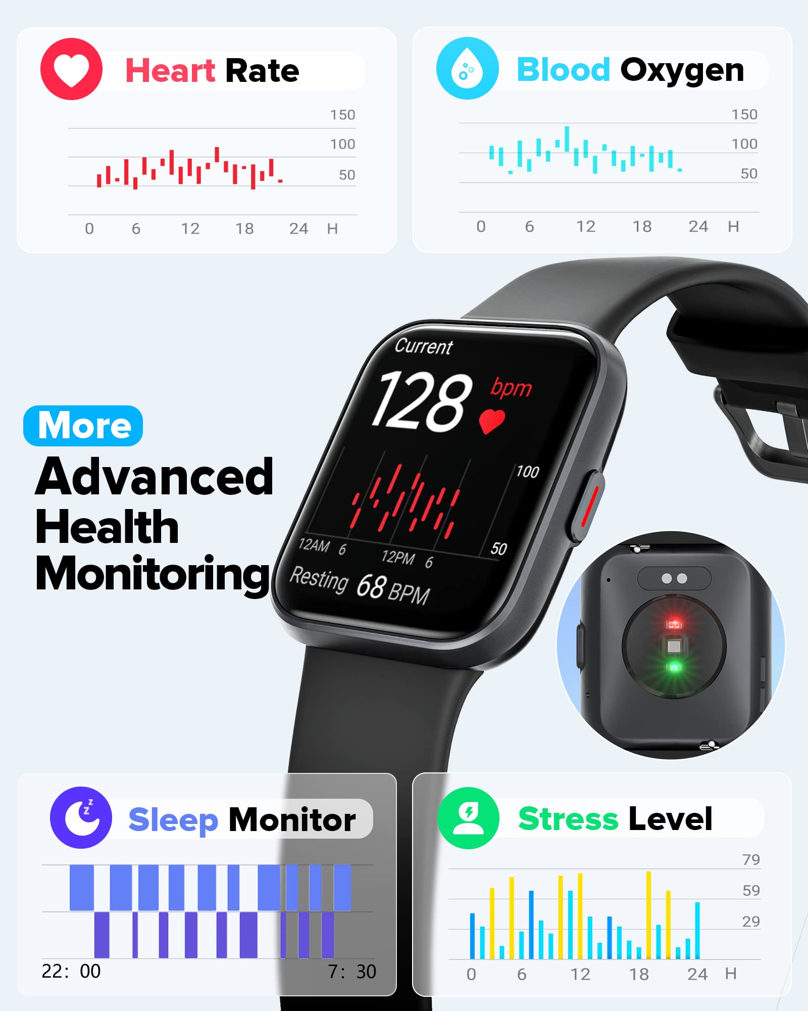 Smart Watch for Men iPhone Android, Smartwatch with Alexa Built-in (Answer/Make Call), 1.7" Fitness Tracker for Heart Rate Sleep Tracking, 60 Sports, Blood Oxygen, Black