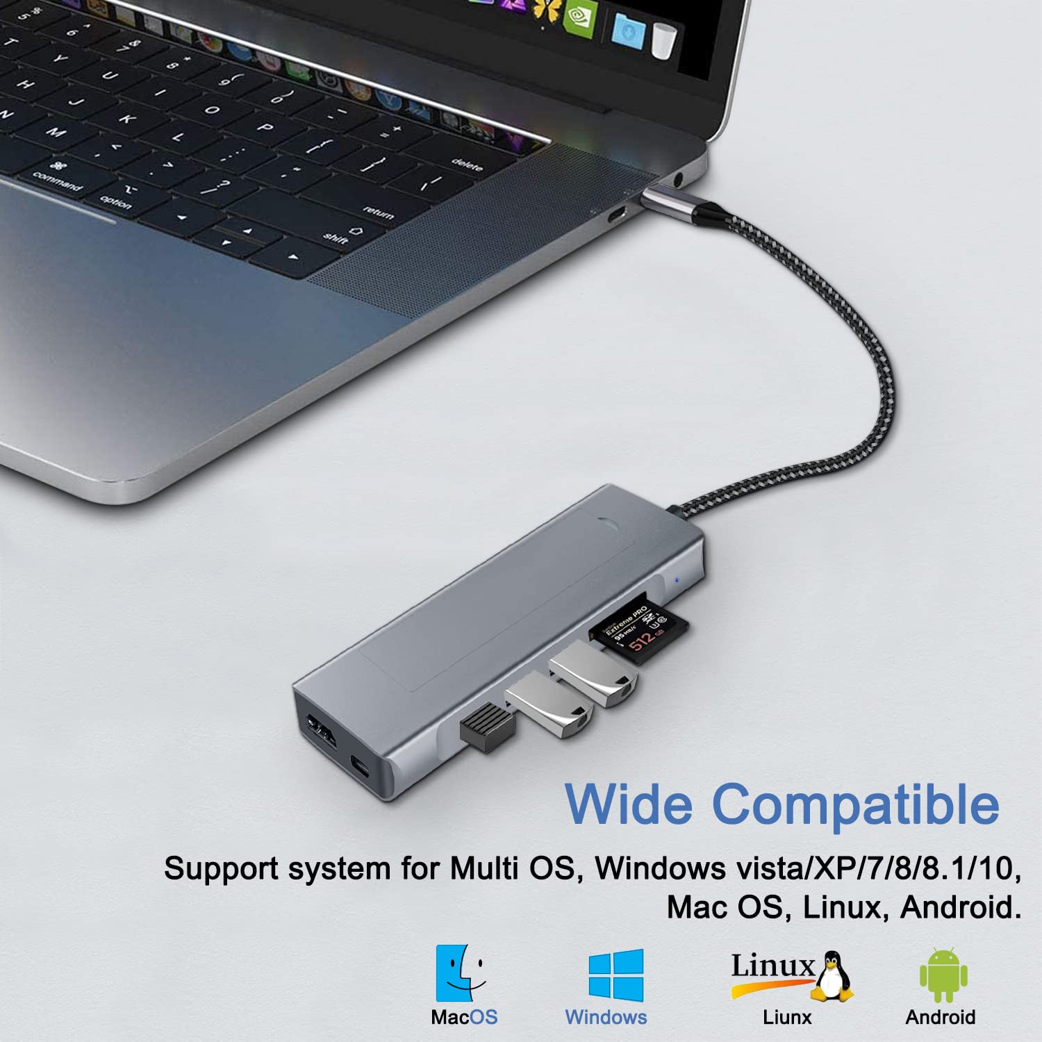 USB-C Hub with M.2 NVMe/SATA SSD Enclosure, 8 in 1 USB C Hub Adapter Fits PCIe 3.0 NVMe M.2 SSD,2.5-inch SATA HDD with 4K HDMI,10Gbps USB-C 3.1&USB 3.1,USB 2.0,SD/Micro SD,100W PD Compatible with XPS
