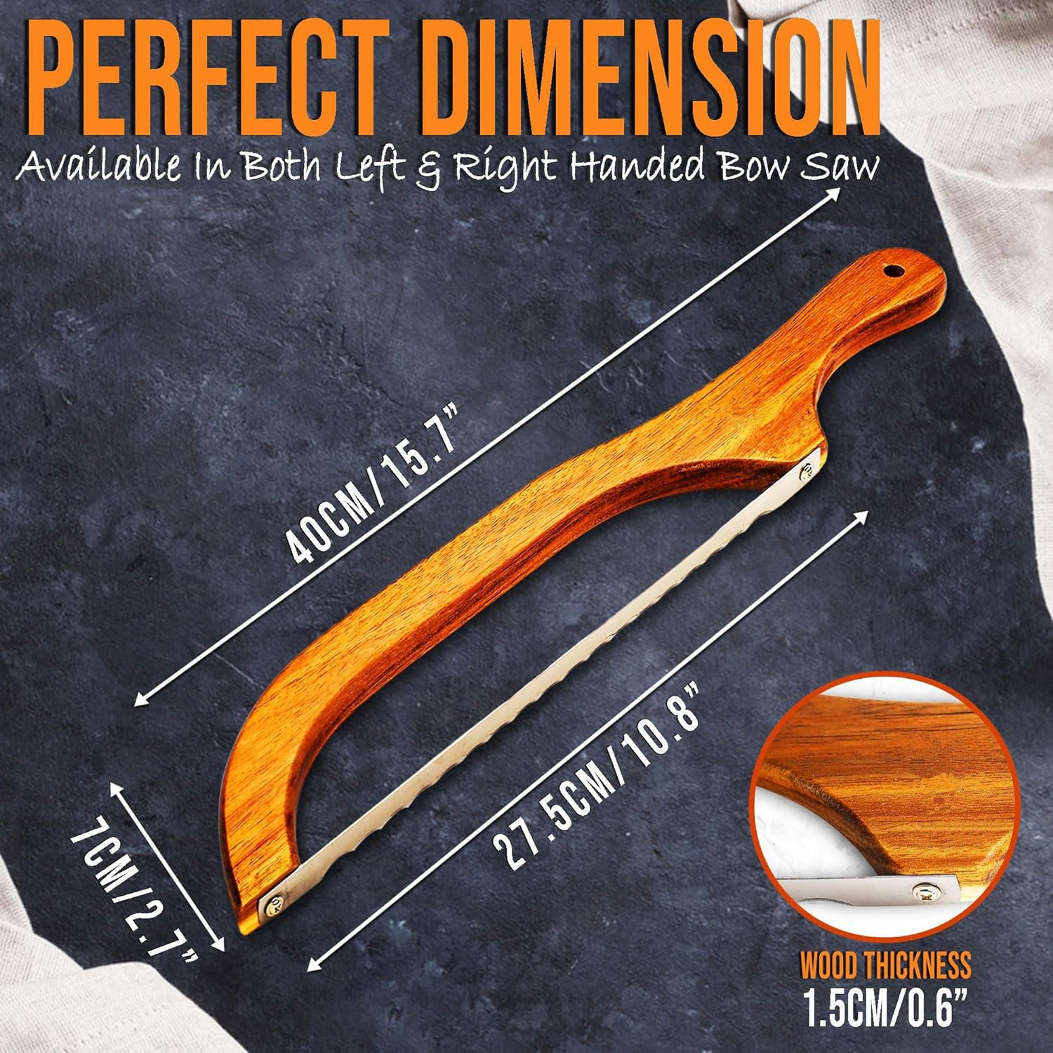 XDDMIAO Bread Knife for Homemade Bread, Sourdough Bread Knife, Bread Saw, Wooden Serrated Bread Slicer, Suitable for Bagels, Baguettes and More, Kitchen Gift Bread Knives.