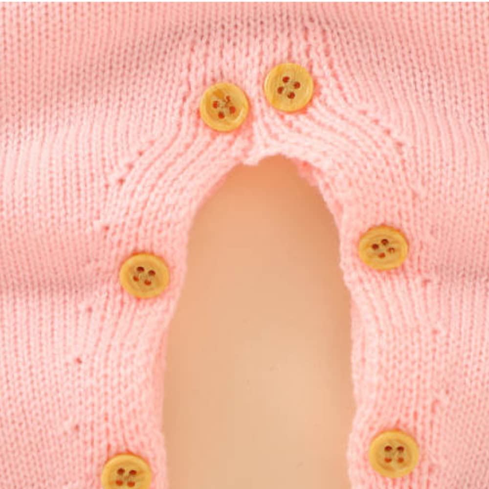 wonder rabbit Baby Boy or Girl Sweater Romper Warm Infant Bunny Sweatshirt Jumpsuit (pink, 6-12 months (80cm))