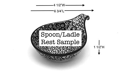 Polish Pottery Spoon/Ladle Rest - Huckleberry