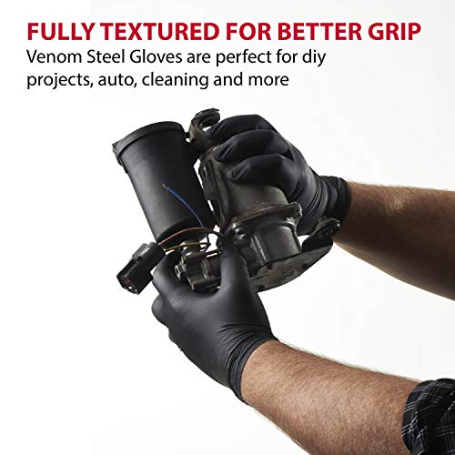 Venom Steel Industrial Nitrile Gloves, 6 mil, 2 Layer Rip Resistant, One Size Fits Most, 100 Count