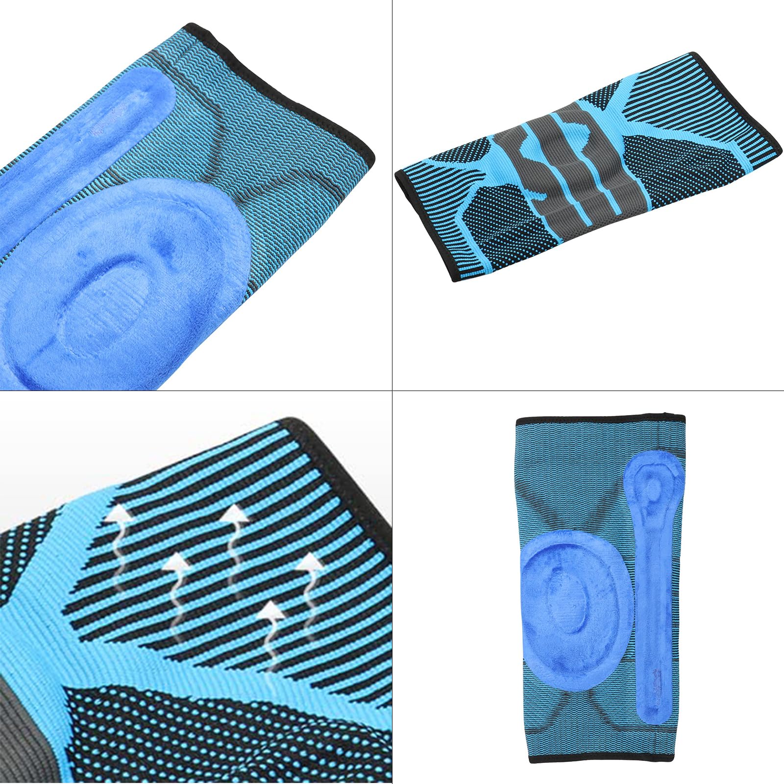 Professional Knee Brace, Knee Compression Sleeve with Silicone Patella Gel Pad Dual Side Spring Metal Stabilizers, Knee Support Bandage for Pain Relief, Medical Knee Pad for Running, Workout,