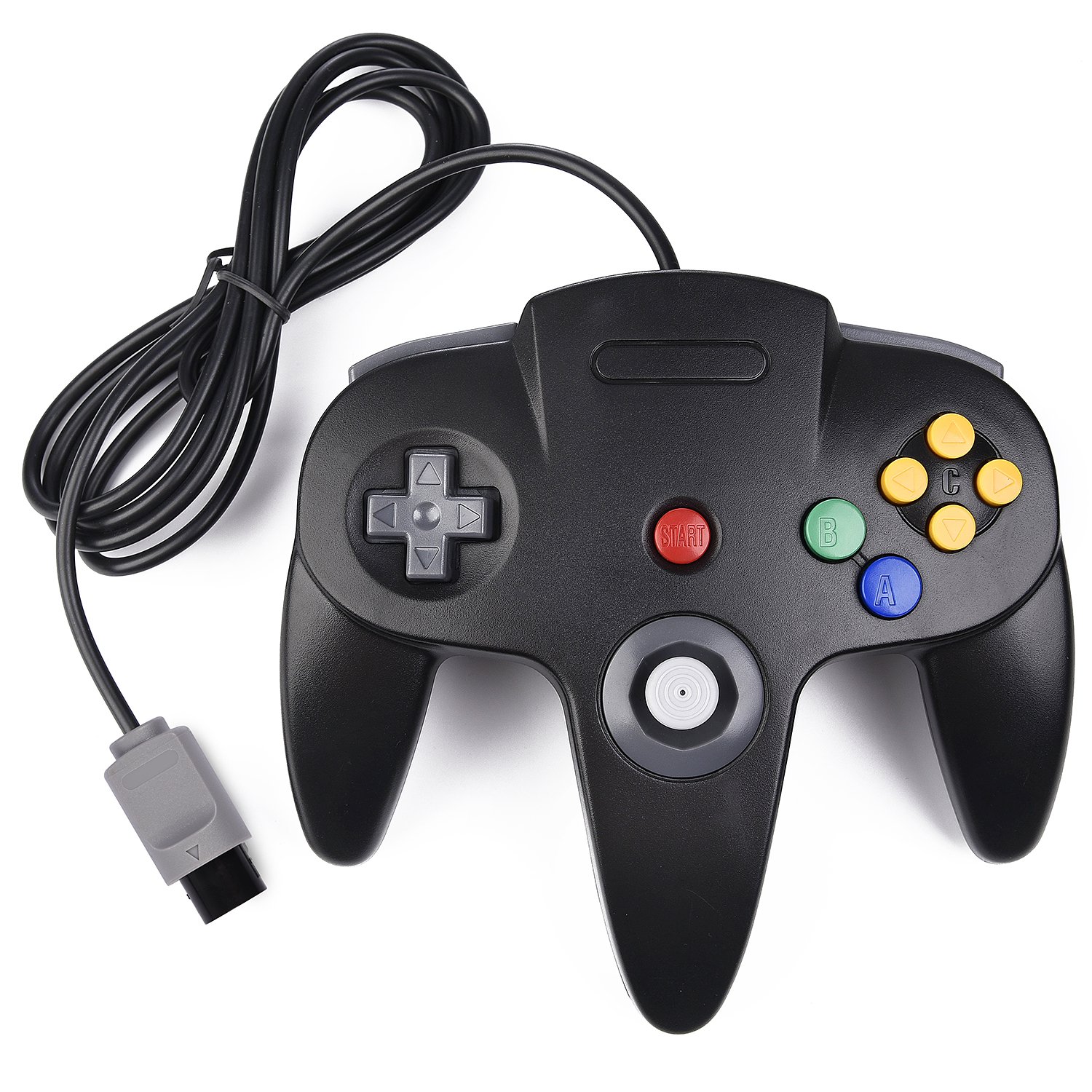 miadore N64 Classic Controller, Retro N64 64-bit Remote Gamepad Joystick for N64 Console Video Game System (Black)