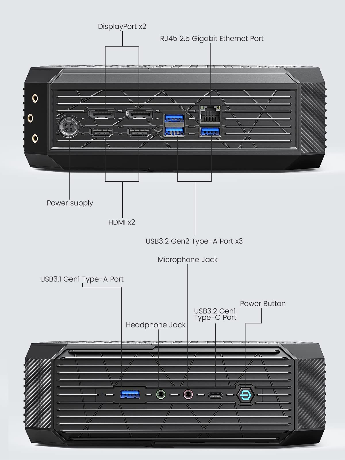MINISFORUM Neptune Series HX77G Mini PC AMD Ryzen 7 7735HS Desktop Computer, DDR4 32GB RAM+512GB SSD, 2X HDMI & 2X DP 4K@60Hz Outputs, AMD Radeon RX 6600M Discrete Graphics Small PC