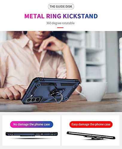 SKTGSLAMY for Galaxy S22 Plus Case,Samsung Galaxy S22 Plus Case,with Screen Protector,[Military Grade] 16ft. Drop Tested Cover with Magnetic Kickstand Car Mount Protective Case for S22 Plus, Blue