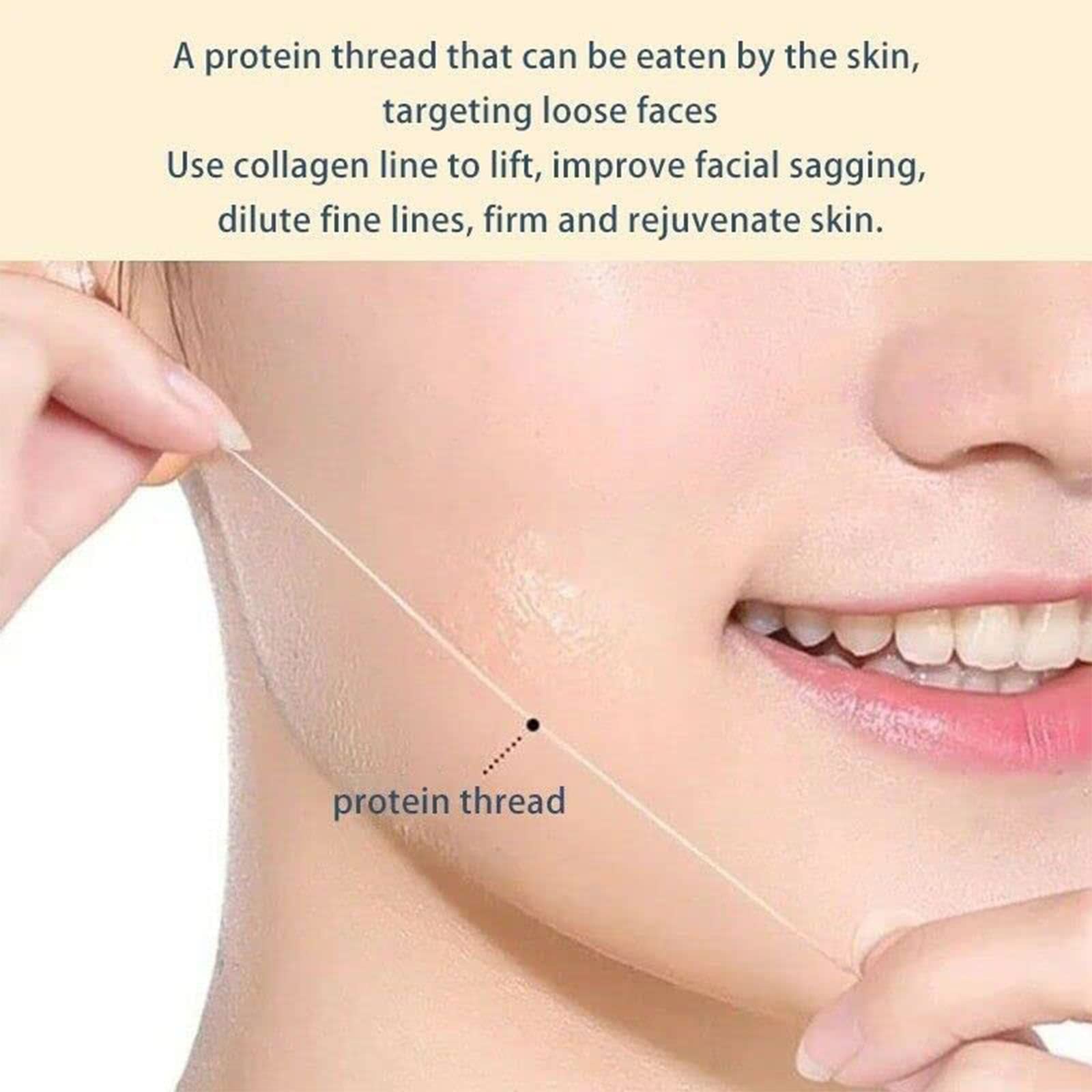 Soluble Protein Thread Lifting, Instant Face Protein Thread, 12Line/Bag Firming Lifting Skin Care(15 Bag)