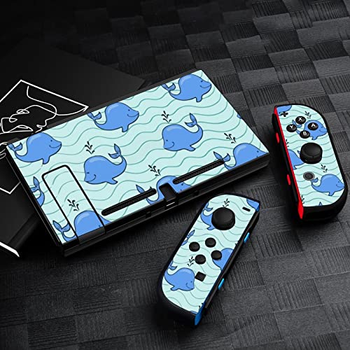 Sea Life Fish Animals Decal Stickers Cover Set Full Wrap Skin for Switch Protection Faceplate Sticker for Switch