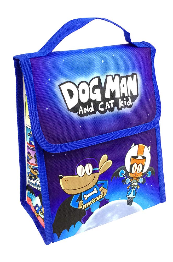 MerryMakers Dog Man and Cat Kid Insulated Lunch Bag, 10-Inch