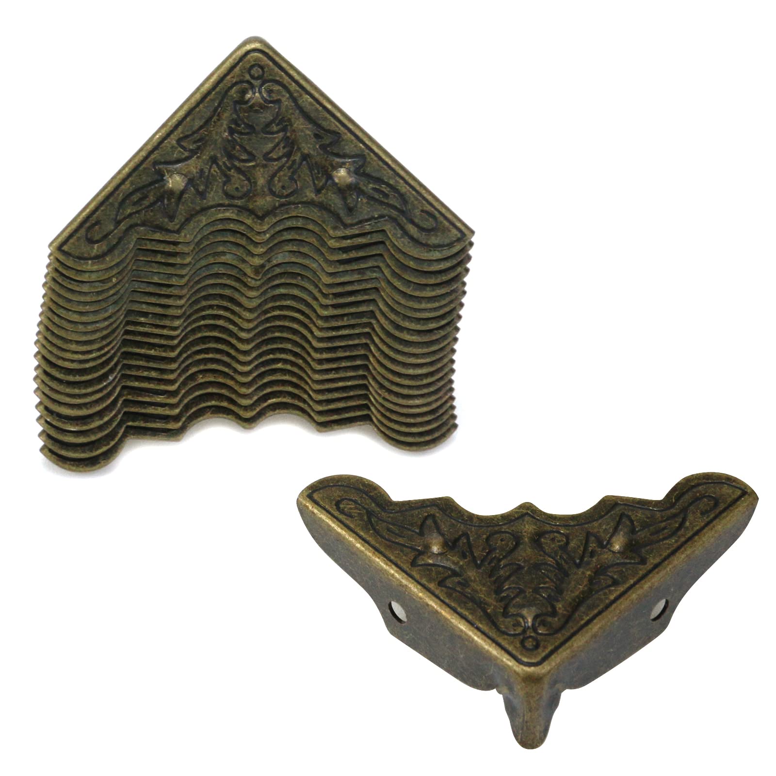 UTALIND 20 Pieces Bronze Bird Pattern Metal Box Corner Protectors Edge Safety Bumpers Cabinet Furnitur Corner Guards