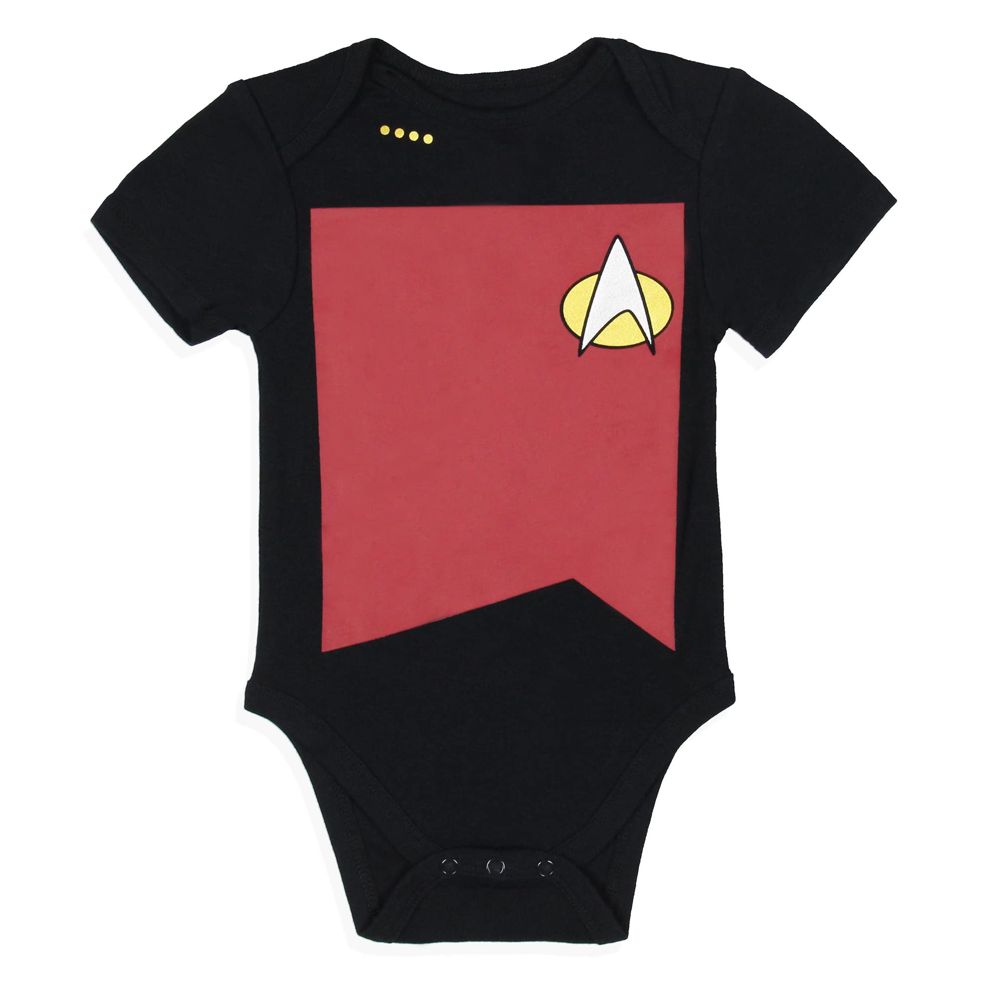Star Trek: The Next Generation Infant Boys' Primary Colors Crew Uniform Red Gold Blue Sleeper 3 Pack Sleep Pajama (3 Months)