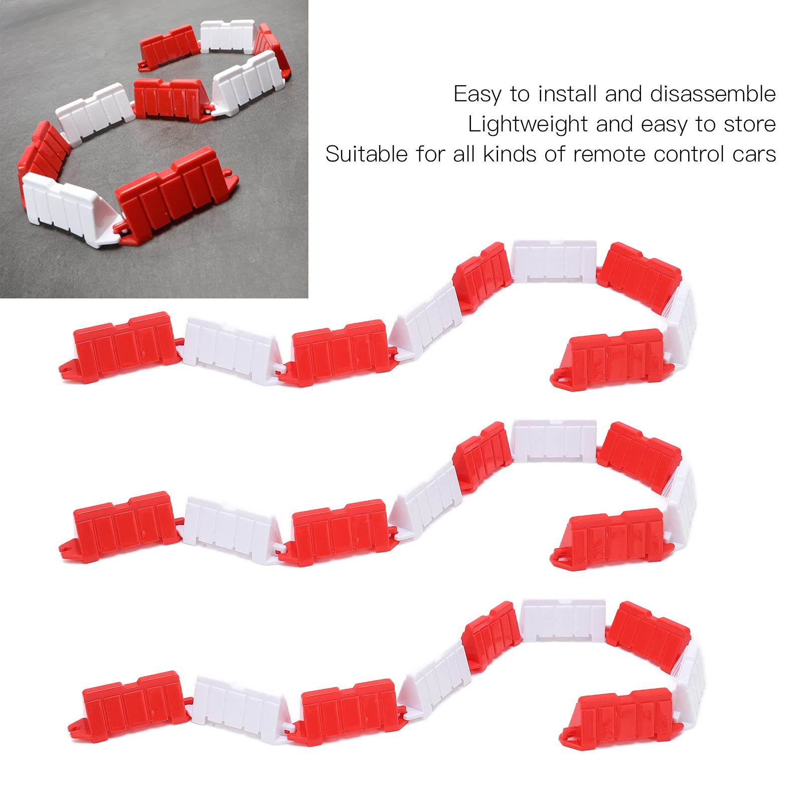 RC Roadblocks, 30Pcs RC Roadblocks Plastic Universal Drift Race Road Barriers Remote Control Car Accessories RC Crawler Accessory